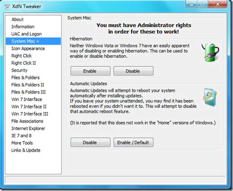 Tweaking Windows With XdN Tweaker