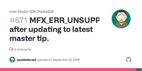Mfxerrunsupported After Updating To Latest Master Tip · Issue 671