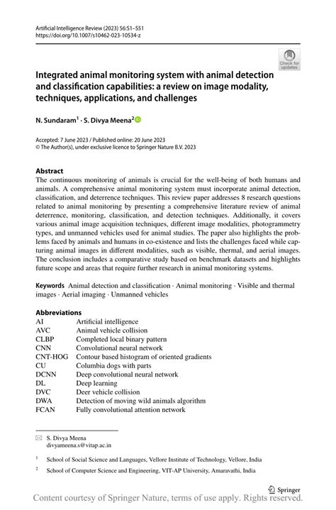 Integrated Animal Monitoring System With Animal Detection And