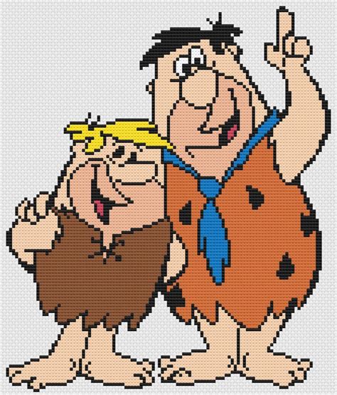 The Flintstones Cross Stitch Pattern Fred And Barney Cross Stitch