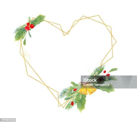 하트 모양의 크리스마스 프레임 손으로 그린 수채화 일러스트 0명에 대한 스톡 벡터 아트 및 기타 이미지 0명 12월 가문비나무 Istock