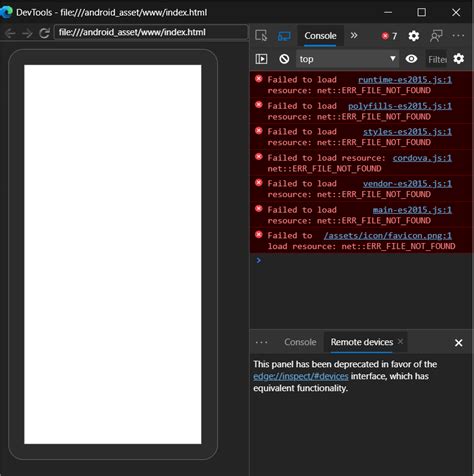 Angular Ionic Cordova Run Android Webpage Not Available Stack Overflow