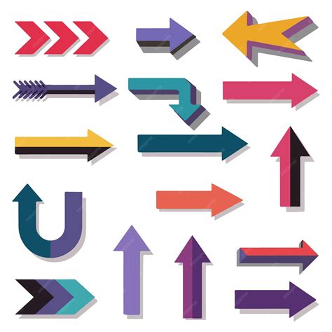 Premium Vector A Collection Of Colorful Arrow Vector Elements With
