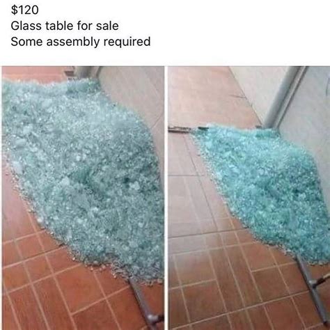 120 Glass Table For Sale Some Assembly Required Funny