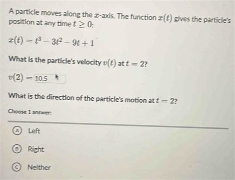 solved a particle moves along the z axis the function x t gives the