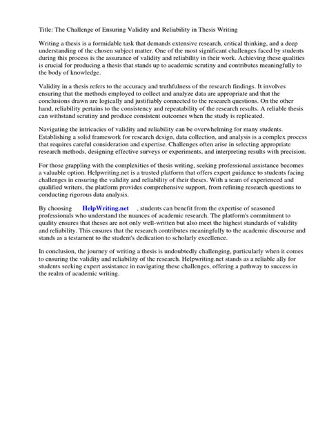 validity and reliability thesis pdf pdf validity statistics