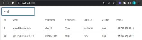 how to create a react searchable table with mui