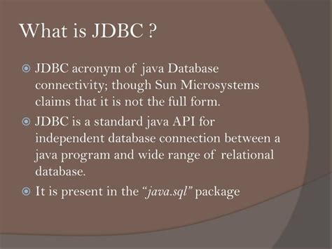 Jdbc Java Database Connectivity Ppsx