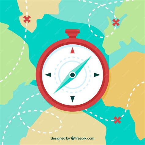 Premium Vector Flat Map Compass Background