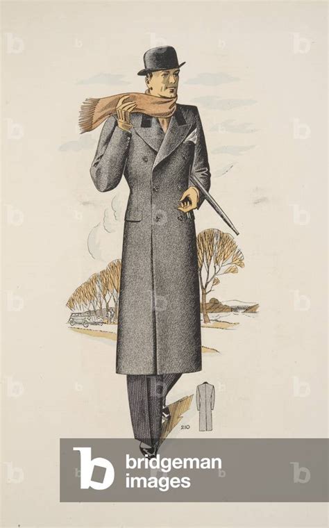 Image Of Gentlemans Overcoat Illustation From Mode Officielle Pub