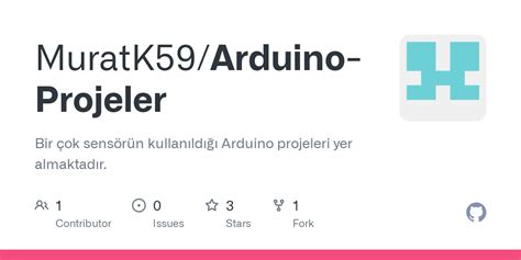 GitHub MuratK Arduino Projeler Bir çok sensörün kullanıldığı Arduino projeleri yer almaktadır