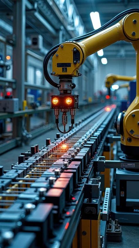 Automated Robotic Arm In Industrial Assembly Line Stock Image Image Of Innovation Metal