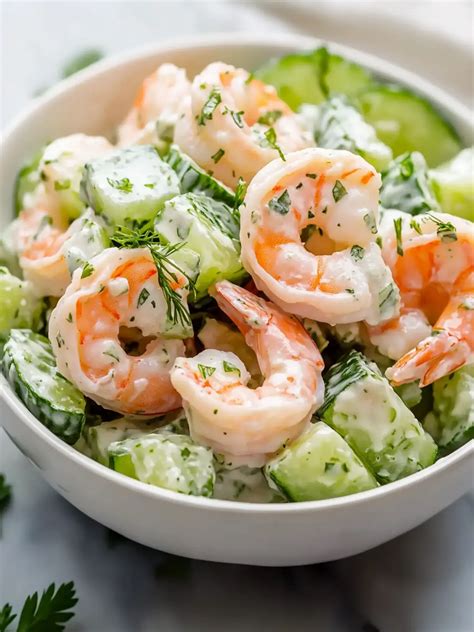Irresistible Creamy Cucumber Shrimp Salad Recipe