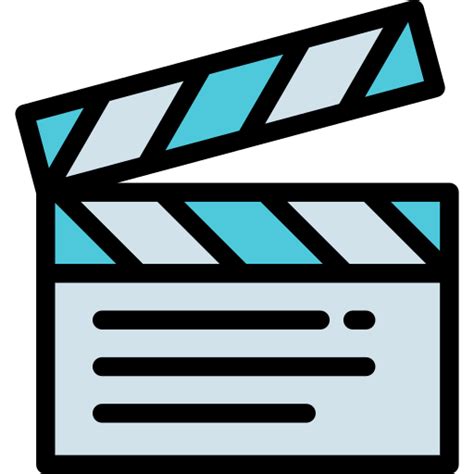 Clapperboard Detailed Rounded Lineal Color Icon