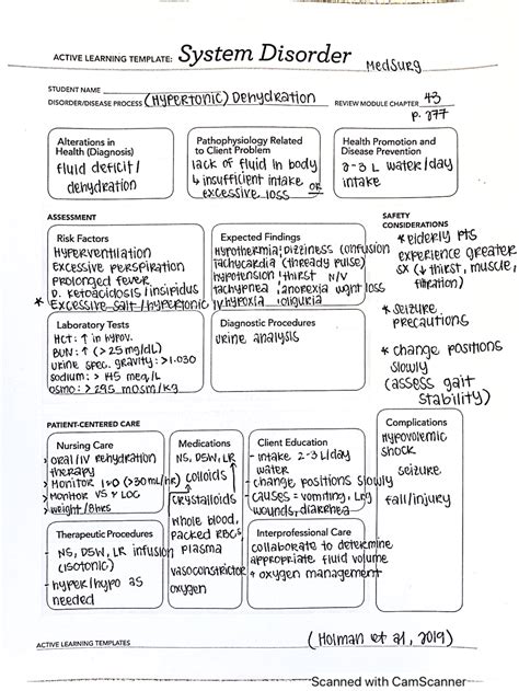 Ati System Disorder Template Dehydration Active Learning Template