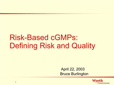 Pdf Risk Based Cgmps Defining Risk And Wp Content
