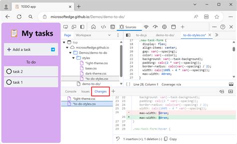 変更ツールを使用してファイルの変更を追跡する Microsoft Edge Developer Documentation