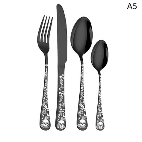 Stainless Skull Steel Halloween Flatware Spoons Set Jenymart