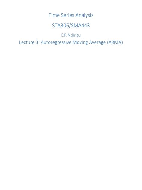 using autoregressive moving average models to forecast time series data