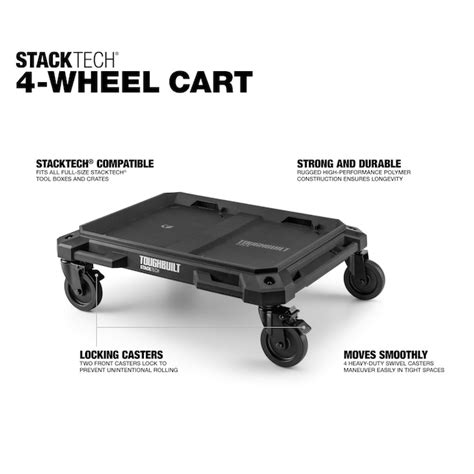 Toughbuilt Stacktech Plasticmetal Rolling Tool Box Mount 1 4 Wheel