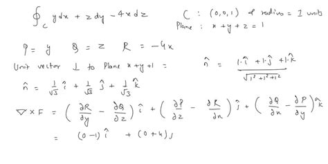 solved use stokes theorem to find the line integral [ydx zdy 4xdz