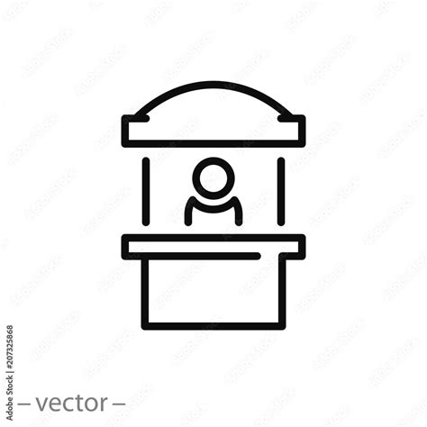 Sales Booth Stand Icon Line Sign Vector Illustration Eps10 Stock
