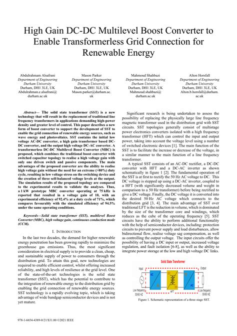 Pdf High Gain Dc Dc Multilevel Boost Converter To Enable Transformerless Grid Connection For