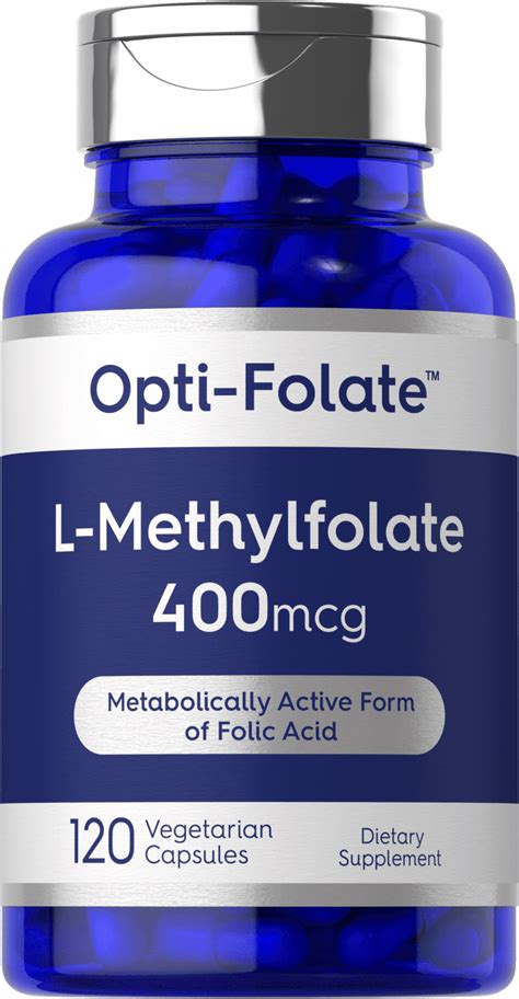 L Methylfolate 400mcg 120 Capsules Vegetarian Non Gmo Gluten Free Optimized And