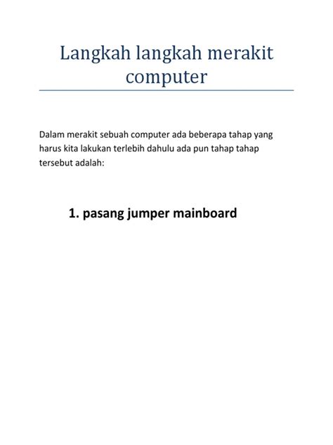 langkah langkah merakit computer tkj 2 pdf