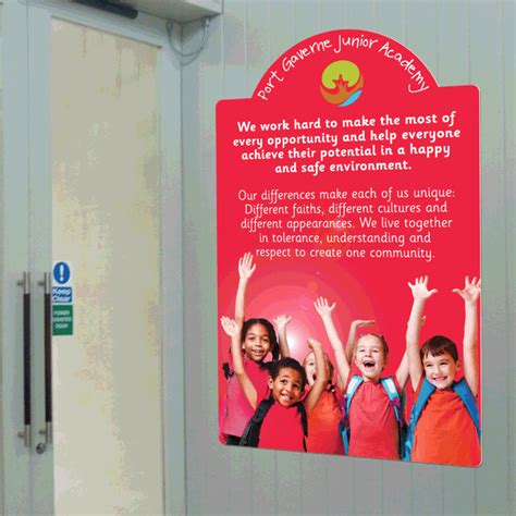 Arch Top School Values Sign