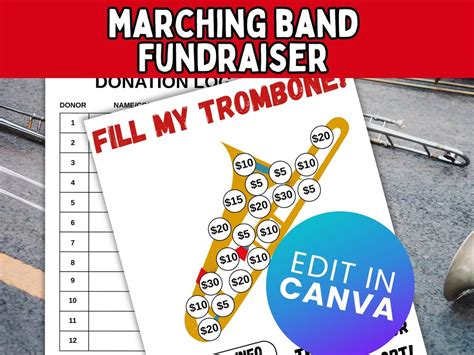 Editable Marching Band Fundraiser Fill My Trombone Fundraiser Form