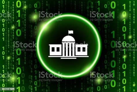 School Building Binary Code Vector Pattern Background Stock