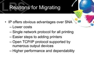 Migrating Printing From SNA To TCP IP PPT