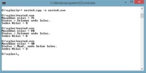 Percabangan Bersarang Cnested If Tutorial Pemrograman Lengkap