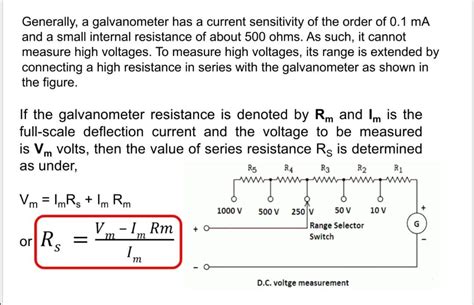 Solved Generally A Galvanometer Has A Current Sensitivity