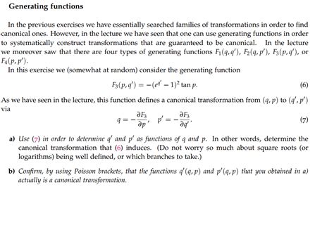 Solved Generating Functions In The Previous Exercises We Chegg