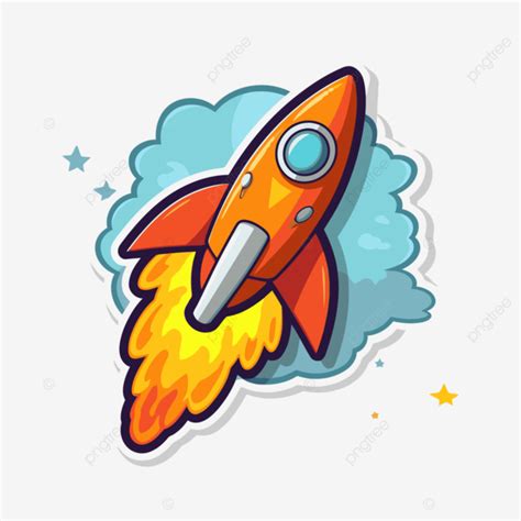 다채로운 만화 일러스트 공간 로켓 비행 스티커 벡터 후원 상표 만화 Png 일러스트 및 벡터 에 대한 무료 다운로드 Pngtree