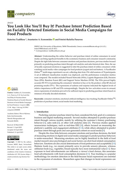 Pdf You Look Like Youll Buy It Purchase Intent Prediction Based On