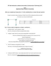 Lab Implement Basic Switch Connectivity Pdf IFT Introduction To Network Information