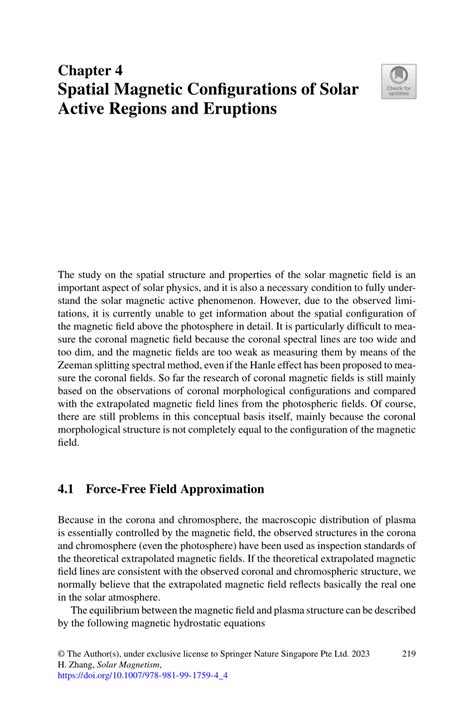 Pdf Spatial Magnetic Configurations Of Solar Active Regions And Eruptions