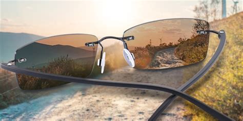 Polarized Rectangular Rimless Sunglasses For Mens