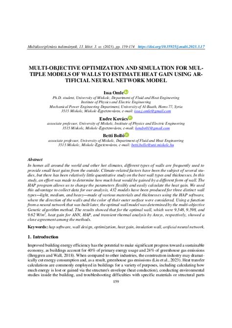 Pdf Multi Objective Optimization And Simulation For Multiple Models