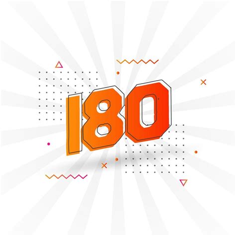 180 Number Vector Font Alphabet Number 180 With Decorative Element Stock Vector 13886117 Vector