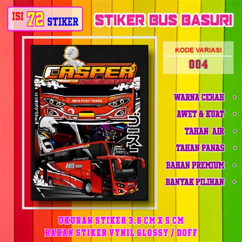 Stiker Bus Basuri Casper [004] Isi 72 Pcs Warna Cerah Awet Jelas Murah Dan Banyak Lazada Indonesia