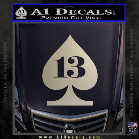 Lucky 13 Decal Sticker Spade A1 Decals