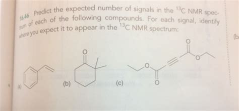 solved predict the expected number of signals in the 13c nmr