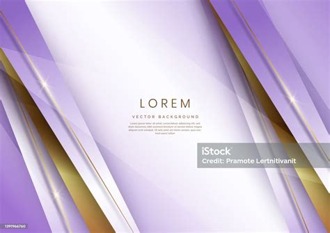 추상적인 고급 화이트와 부드러운 보라색 우아한 기하학적 대각선 오버레이 레이어 배경과 황금 선 보라색에 대한 스톡 벡터 아트 및 기타 이미지 Istock