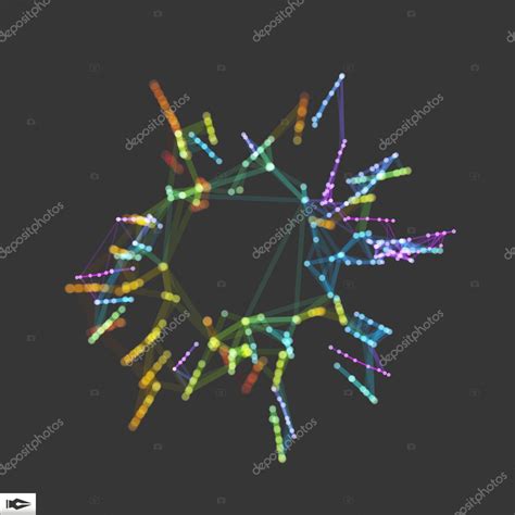 3d Connection Structure Futuristic Technology Style Composition With