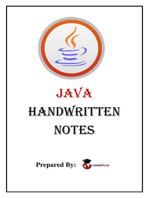 java handwritten notes pdf