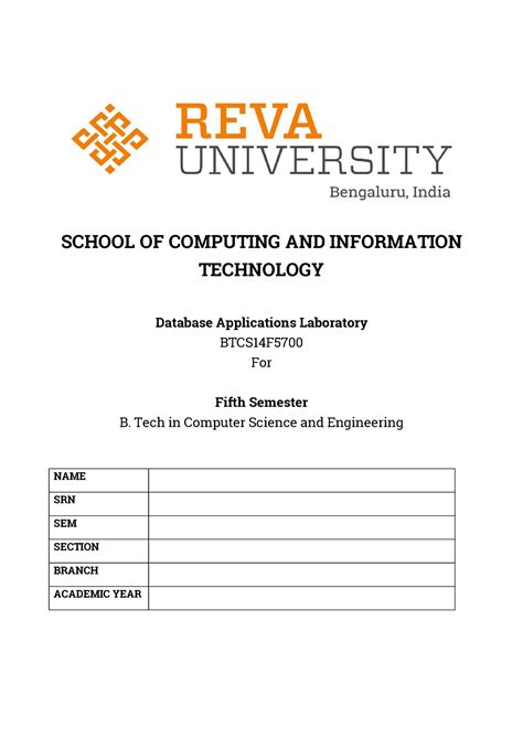Database Tutorial SCHOOL OF COMPUTING AND INFORMATION TECHNOLOGY Database Applications